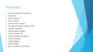 Introduction to docker and oci | PPTX