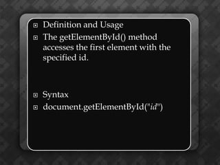 Introduction to DOM | PPTX