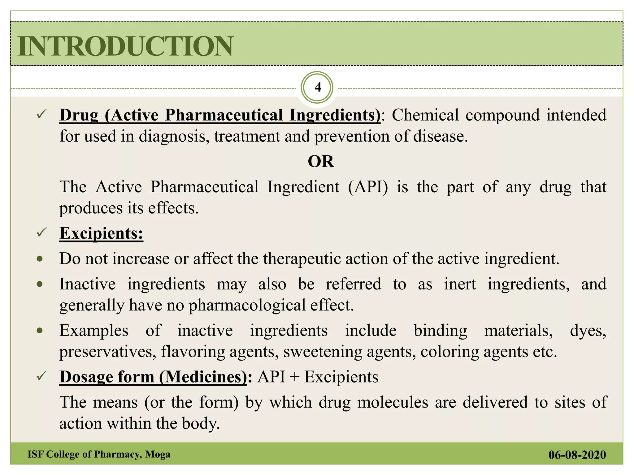 Introduction to dosage form | PPTX