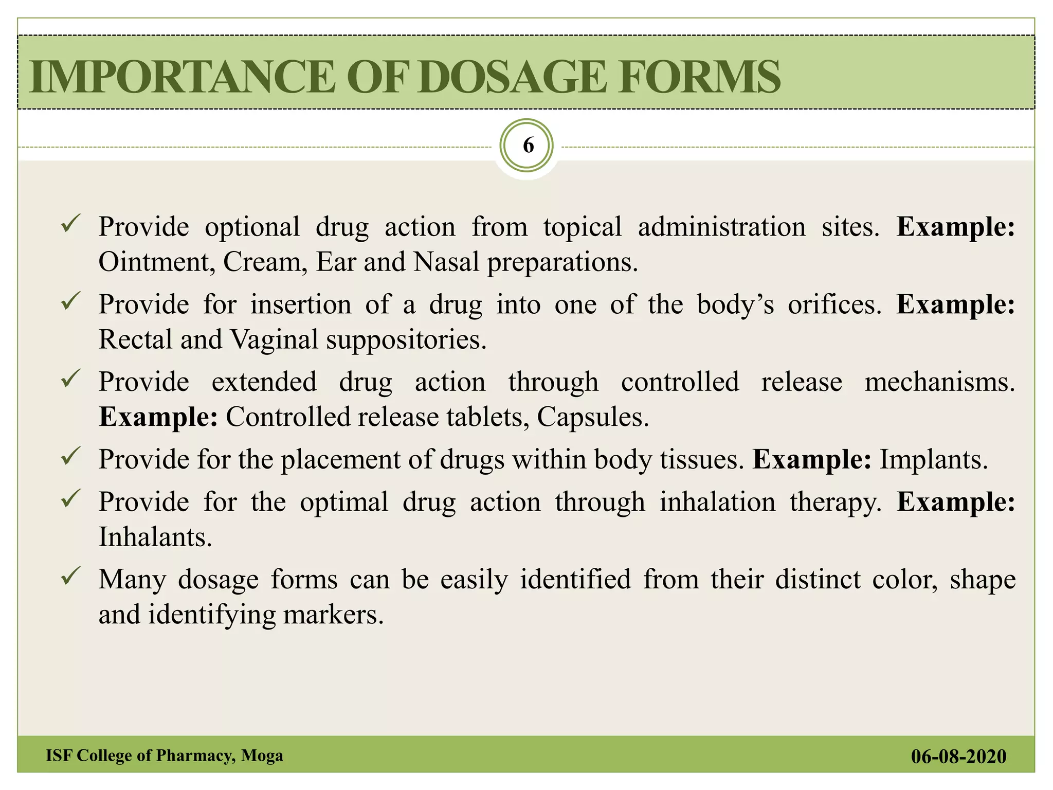 Introduction to dosage form | PPTX