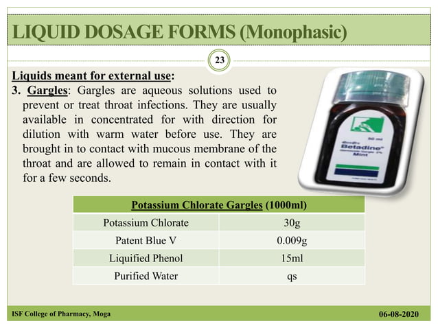 Introduction to dosage form | PPTX | Chemistry | Science