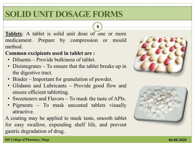 Introduction to dosage form | PPTX | Chemistry | Science