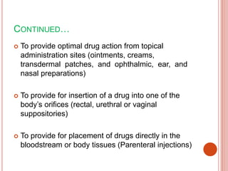 Introduction to dosage form | PPTX