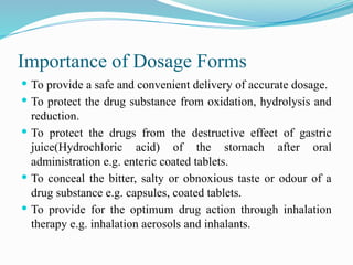 Introduction to dosage forms (Solid, Semi-solid, Liquid) | PPTX