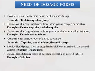 Introduction to dosage forms | PPTX