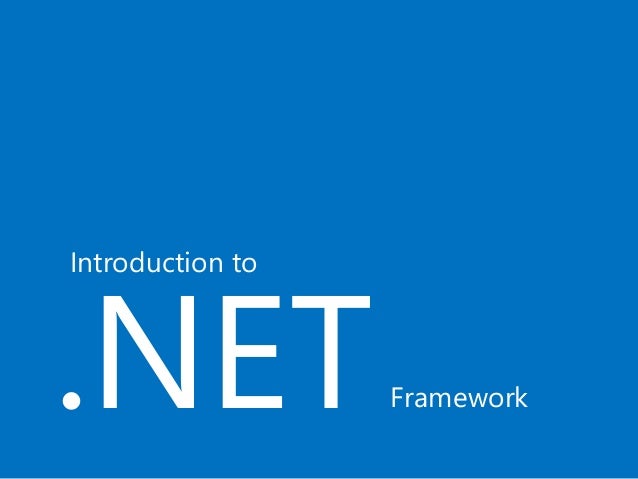 Introduction To Net Framework And C English