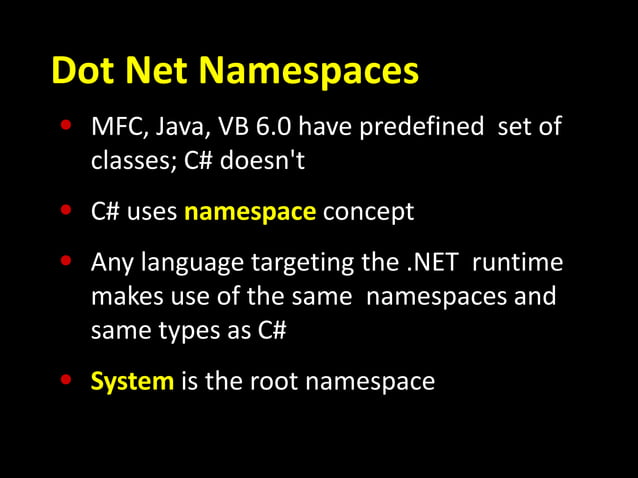 Introduction to dot net framework | PPT