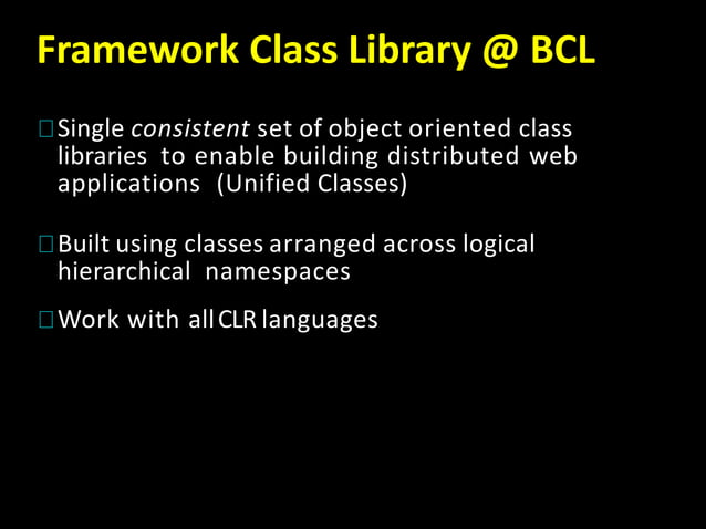 Introduction to dot net framework | PPT