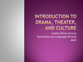Introduction to Drama Drama or theatre has one aim, namely to🙀 Descubra ...