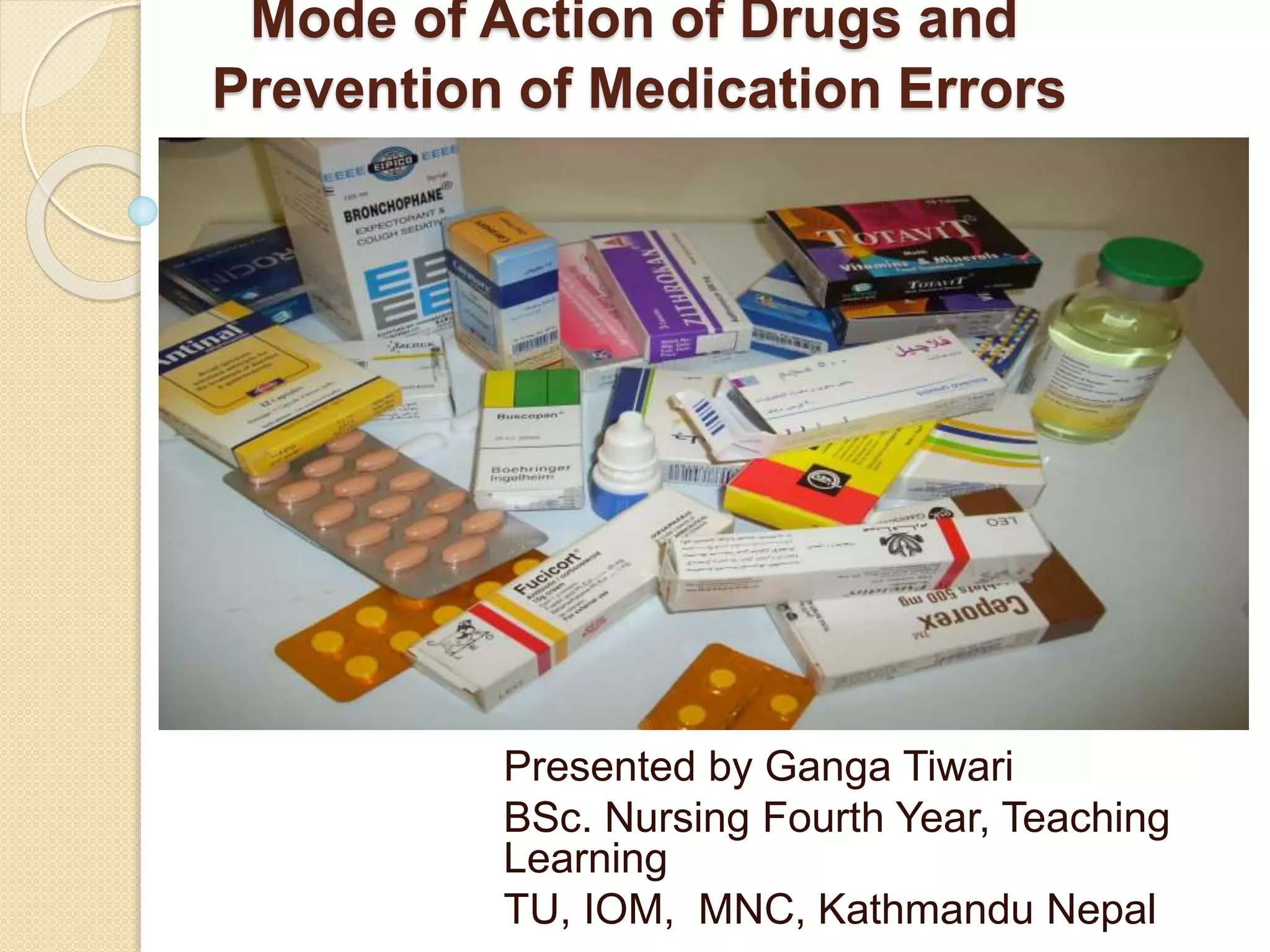 Mode of Action of Drugs and Prevention of Medication Error | PPTX