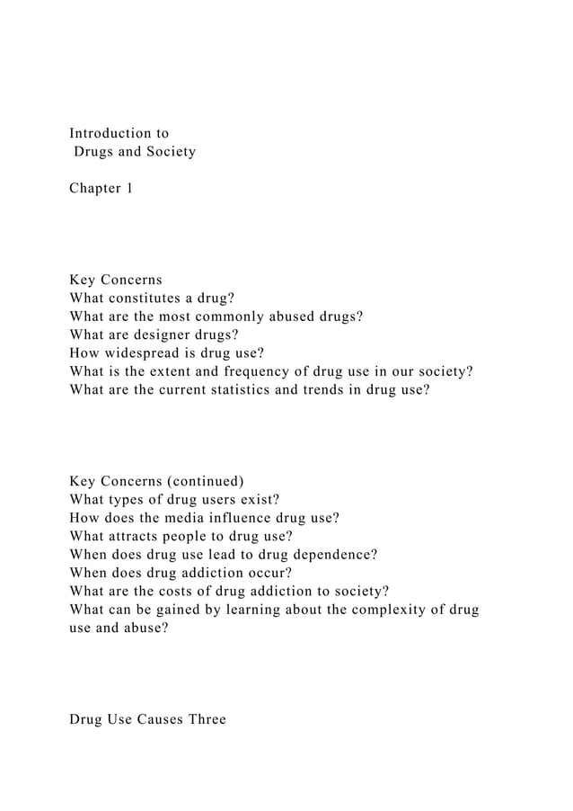 Introduction to Drugs and SocietyChapter 1Key Co.docx | Illegal Drugs ...