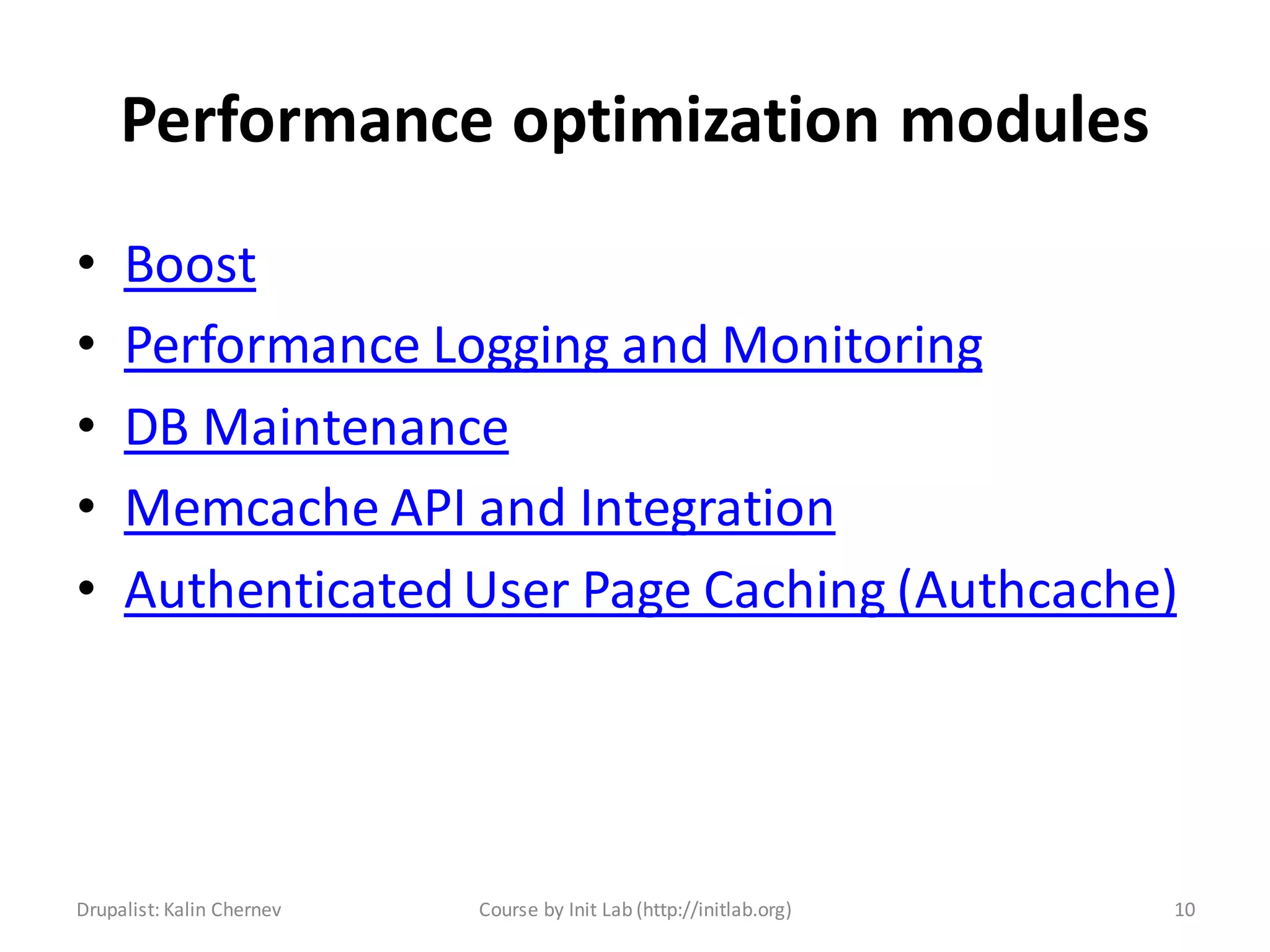 Introduction To Drupal 7 Performance Optimization Ppt