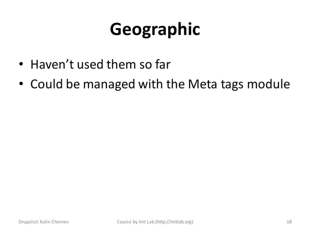 Introduction to Drupal 7 - SEO | PPT