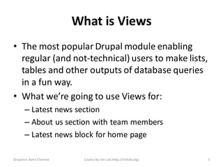 Introduction to Drupal 7 News section and home page block with views | PPT
