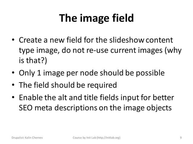Introduction to Drupal 7 - Making a slideshow with Views 3 | PPT