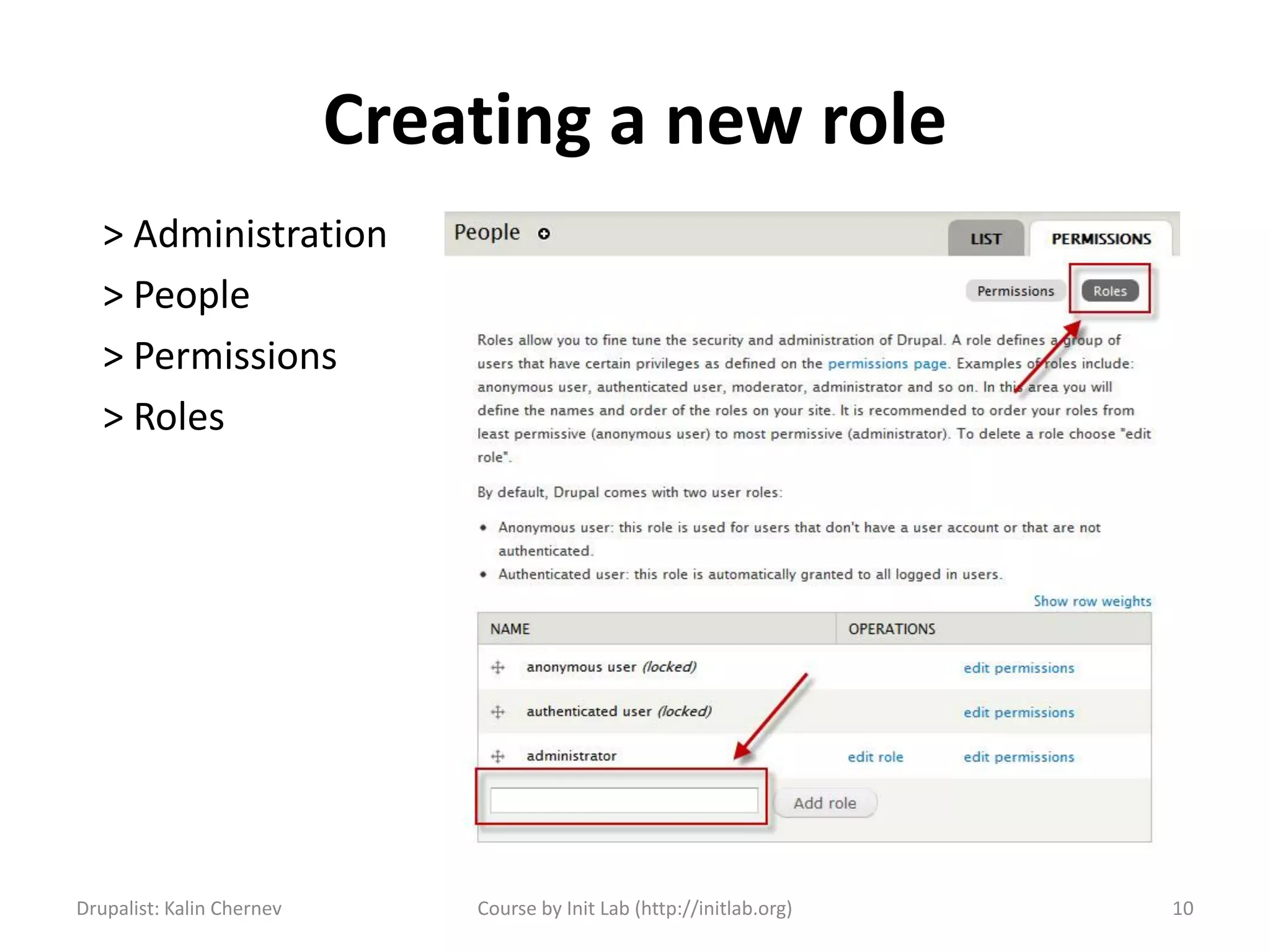 Introduction to Drupal 7 Users and roles management | PPT