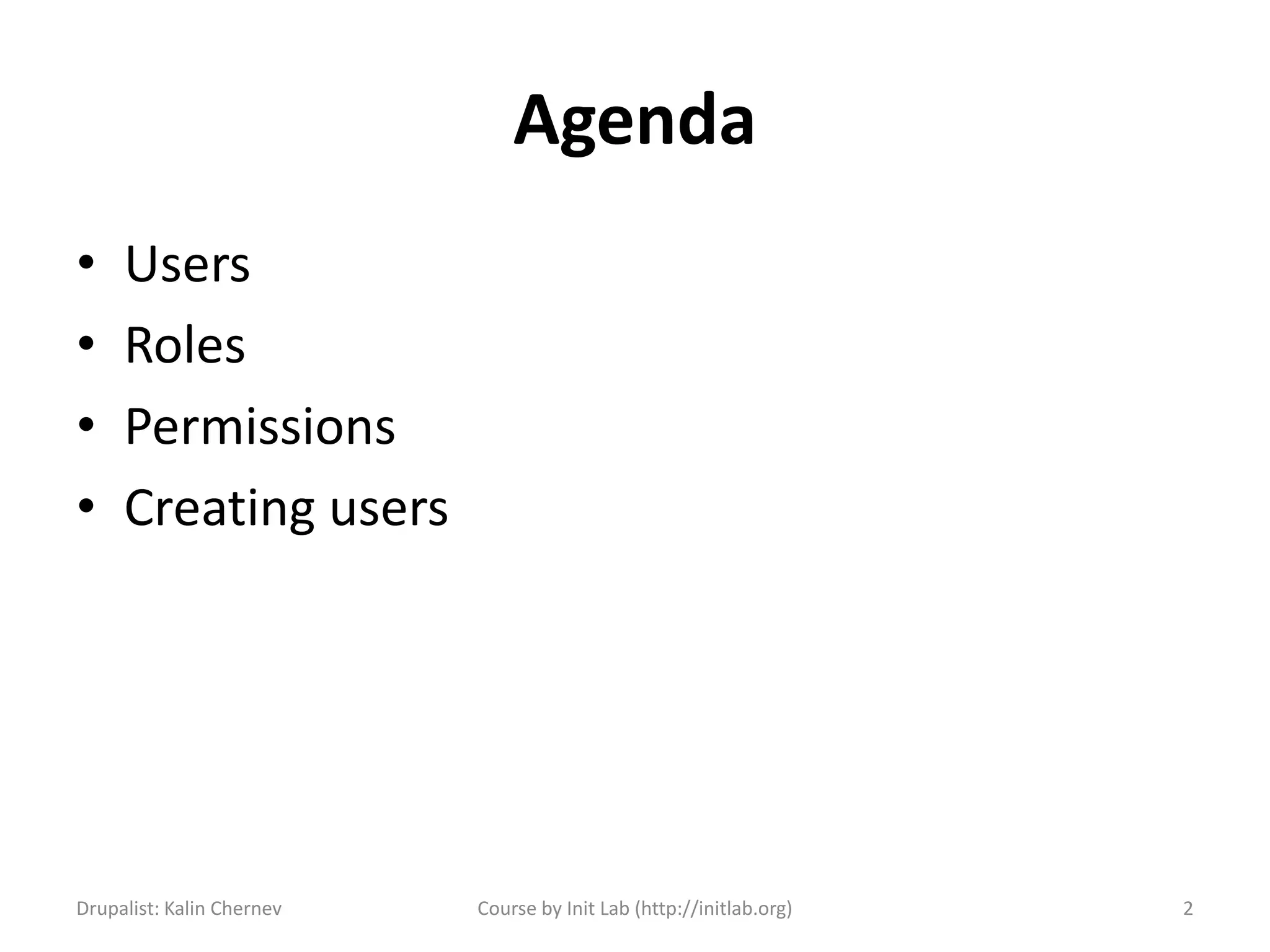 Introduction to Drupal 7 Users and roles management | PPT
