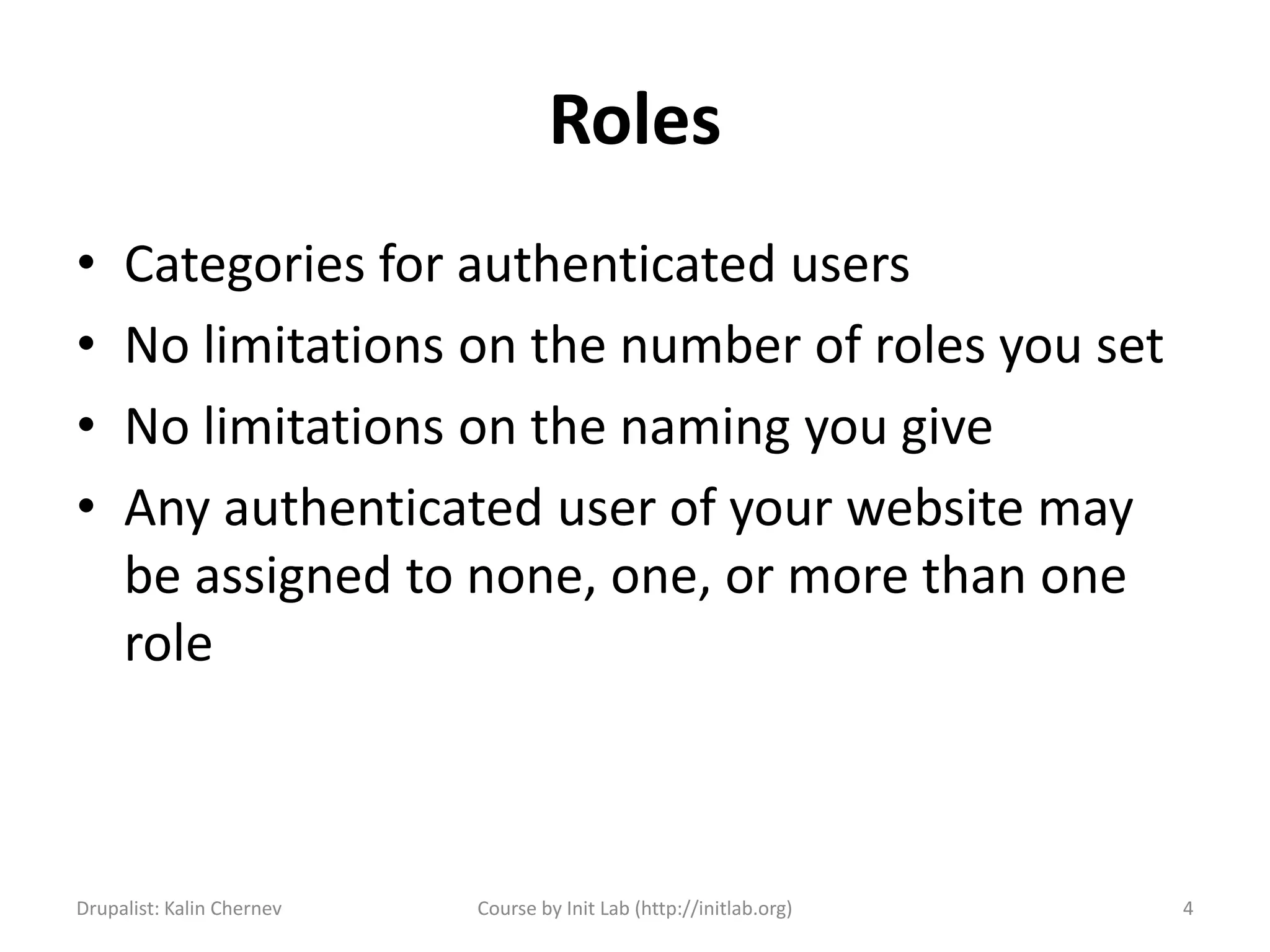 Introduction to Drupal 7 Users and roles management | PPT