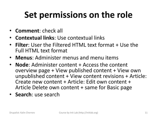 Introduction to Drupal 7 Users and roles management | PPT