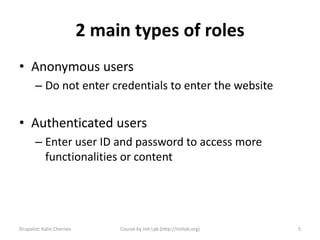 Introduction to Drupal 7 Users and roles management | PPT
