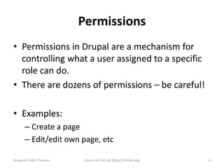 Introduction to Drupal 7 Users and roles management | PPT