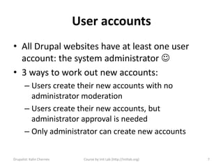 Introduction to Drupal 7 Users and roles management | PPT