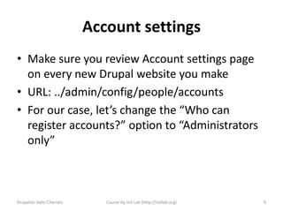 Introduction to Drupal 7 Users and roles management | PPT