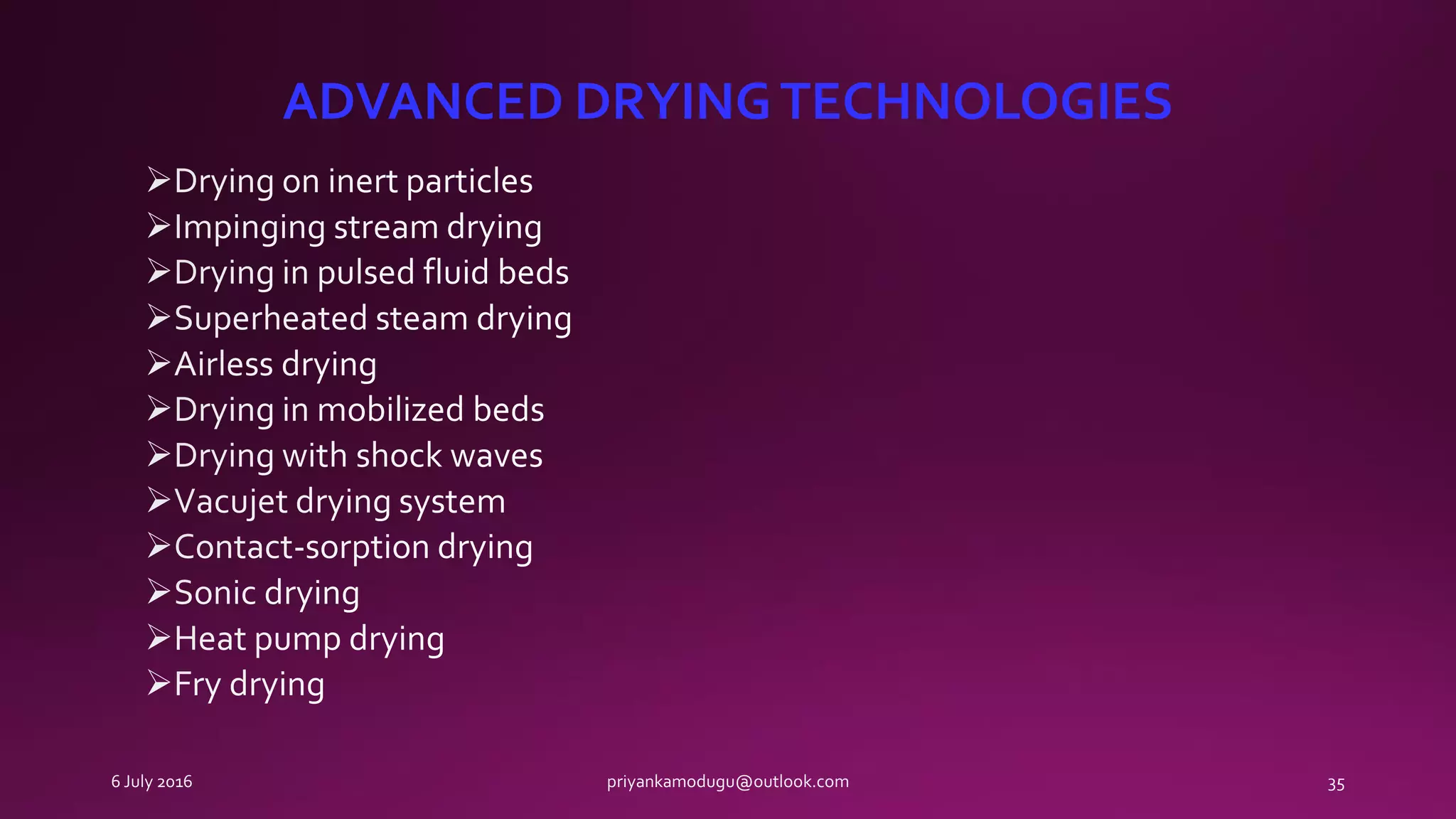Introduction to drying, large scale industrial equipment & advanced drying technologies | PDF