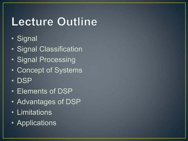 Introduction to dsp | PPTX