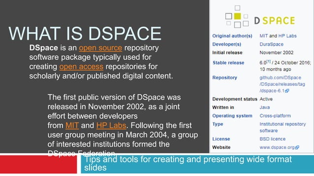 Introduction to DSpace | PPTX | Databases | Computer Software and Applications