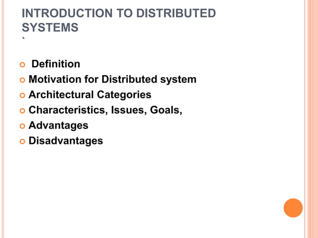 Introduction to Distributed System | PPTX