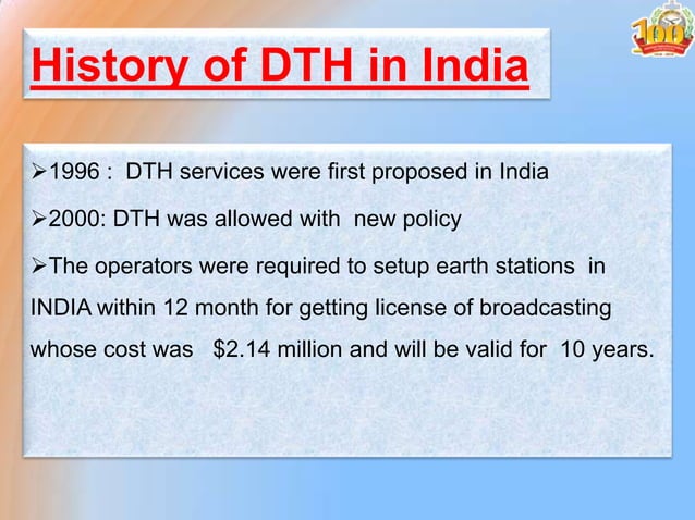 DTH Power Point Presentation | PPTX | History | Genres