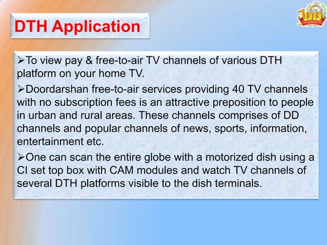 DTH Power Point Presentation | PPTX | History | Genres
