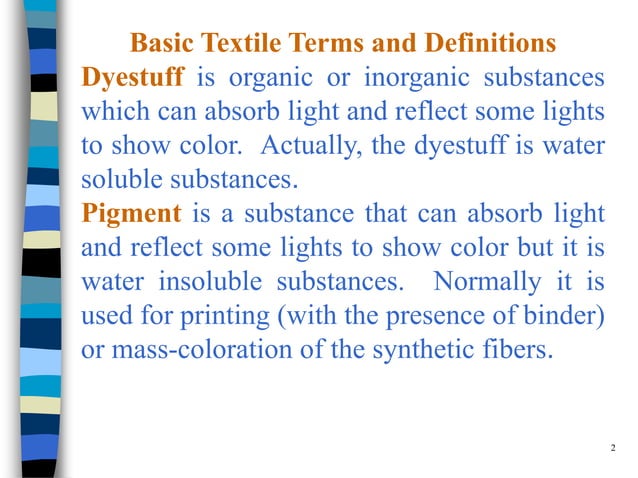 Introduction to dyeing | PDF | Chemistry | Science