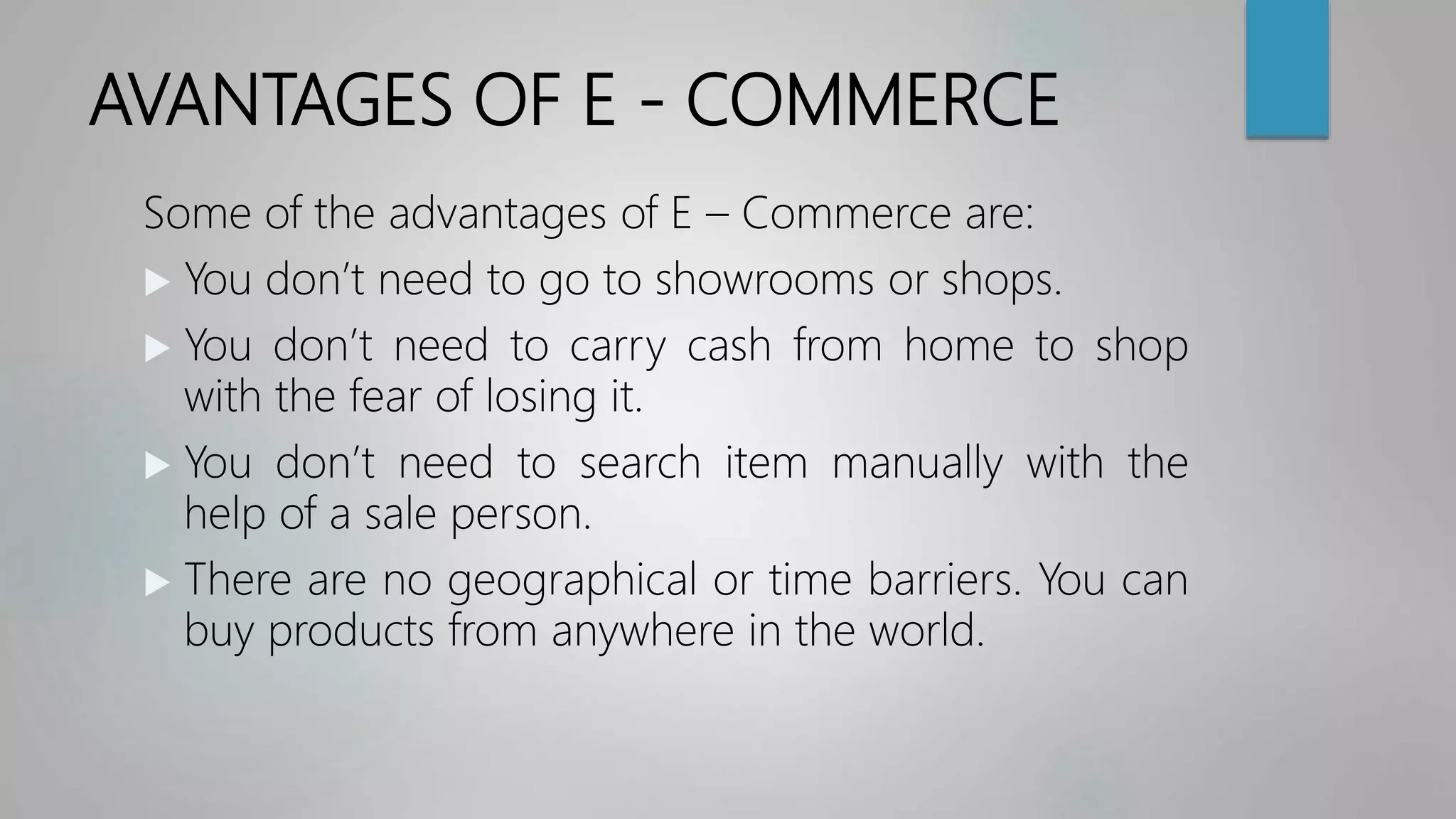 Introduction to e commerce | PPTX