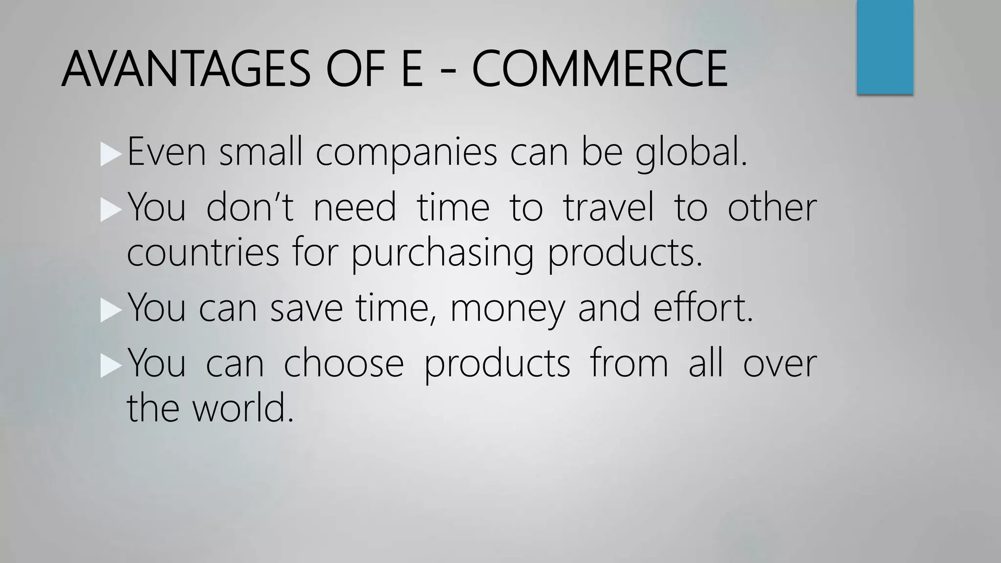 Introduction to e commerce | PPTX