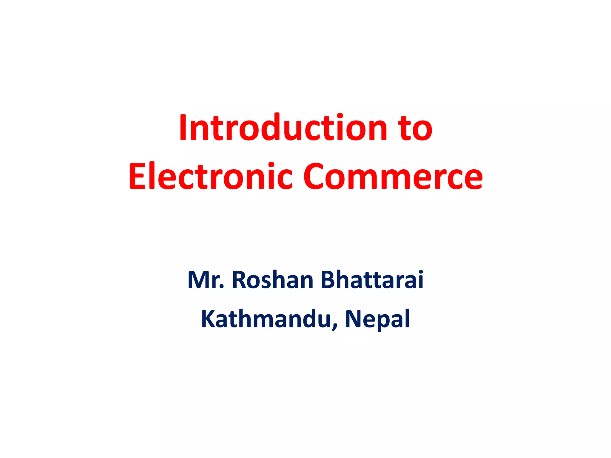 Introduction to Electronic Commerce | PDF