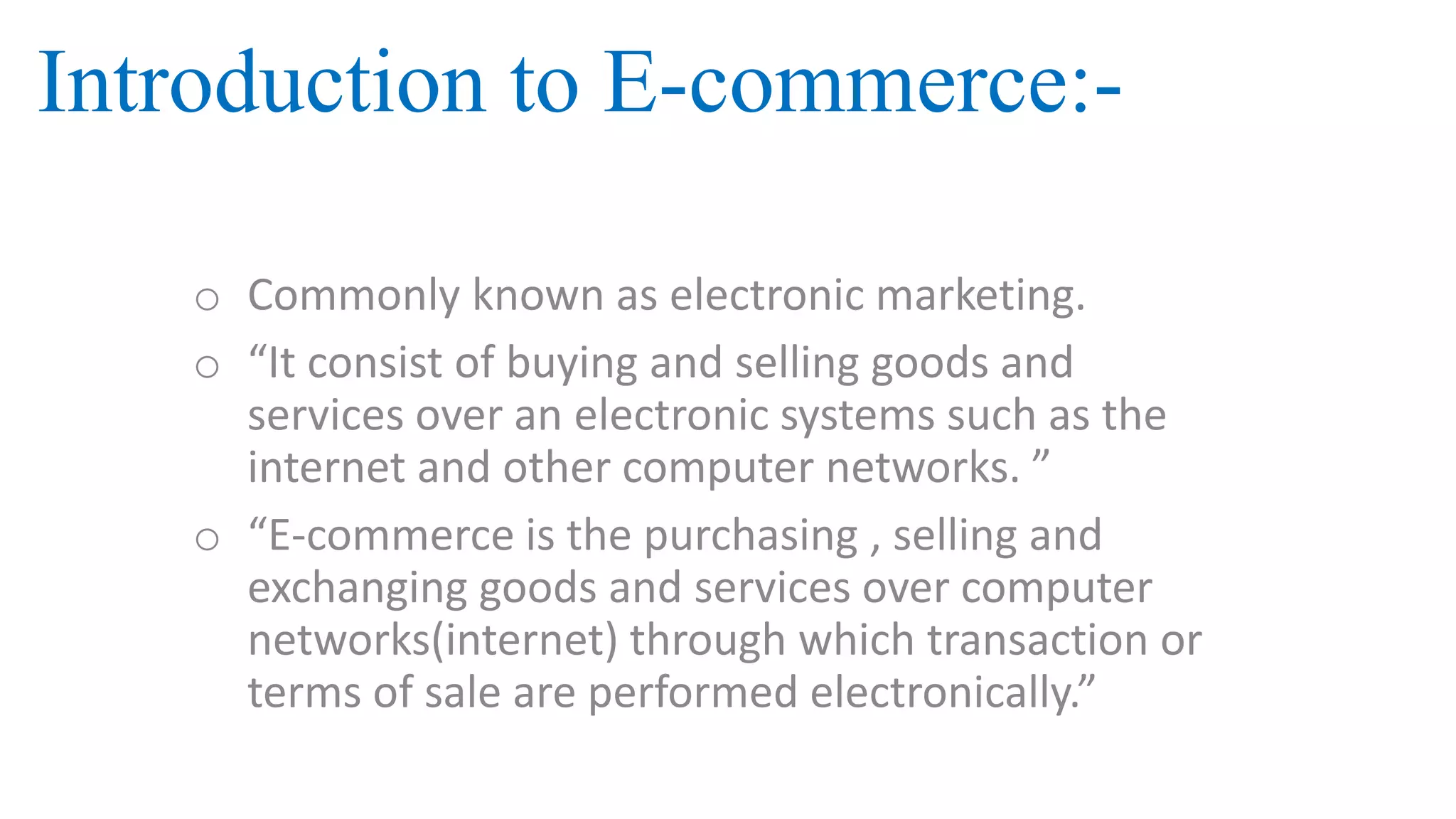 introduction to e-commerce.pptx | Business | Business and Finance