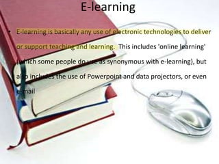 Introduction to e learning in fds | PPT