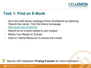 Introduction to E-resources - UEA | PPTX | Search | Internet
