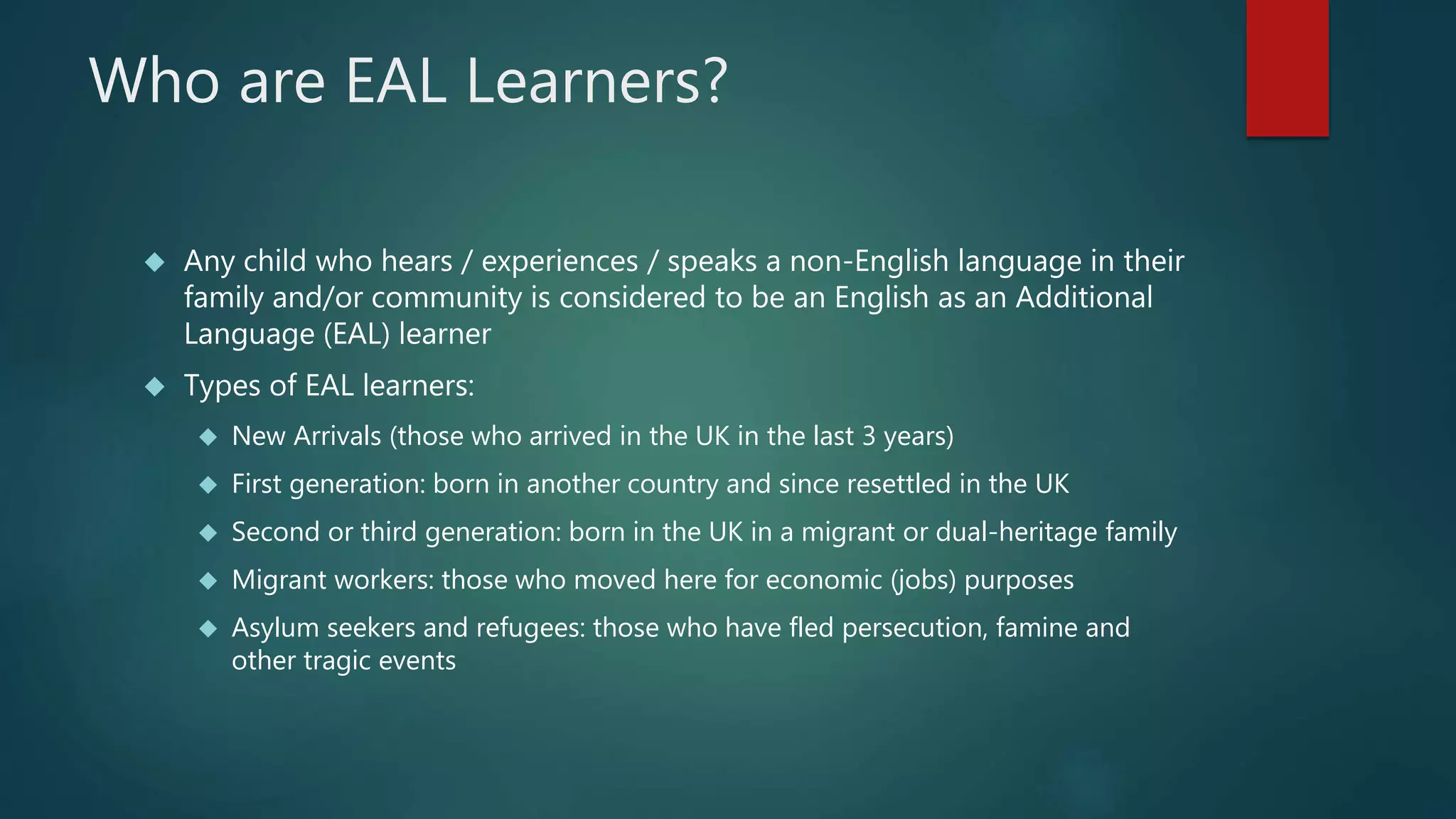 Introduction to the EAL Department (Twickenham Academy) | PPTX