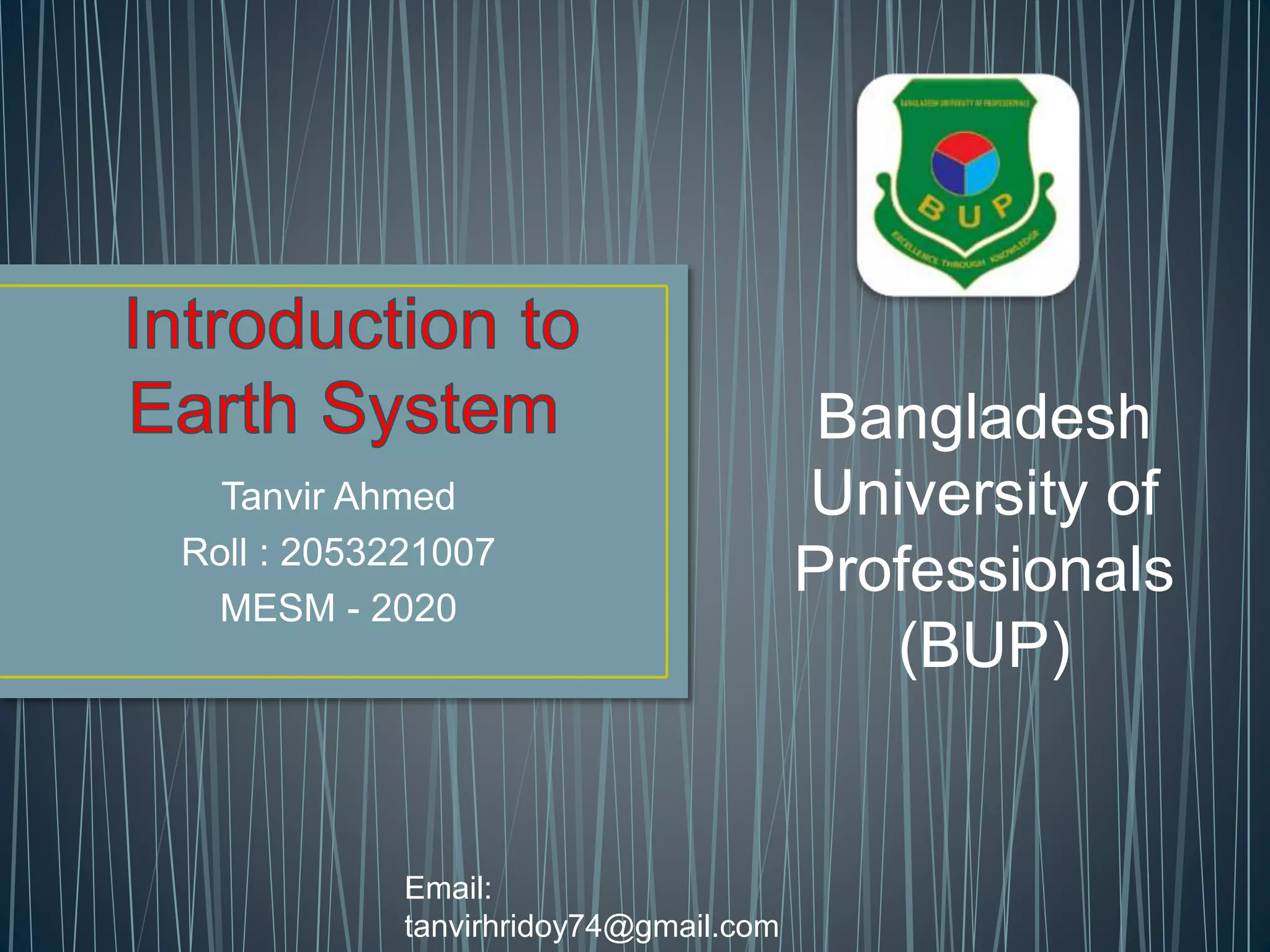 Introduction to earth system | PPTX