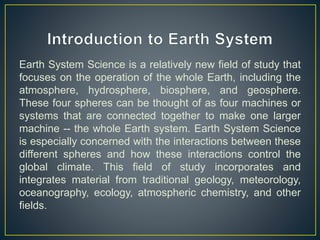 Introduction to earth system | PPTX