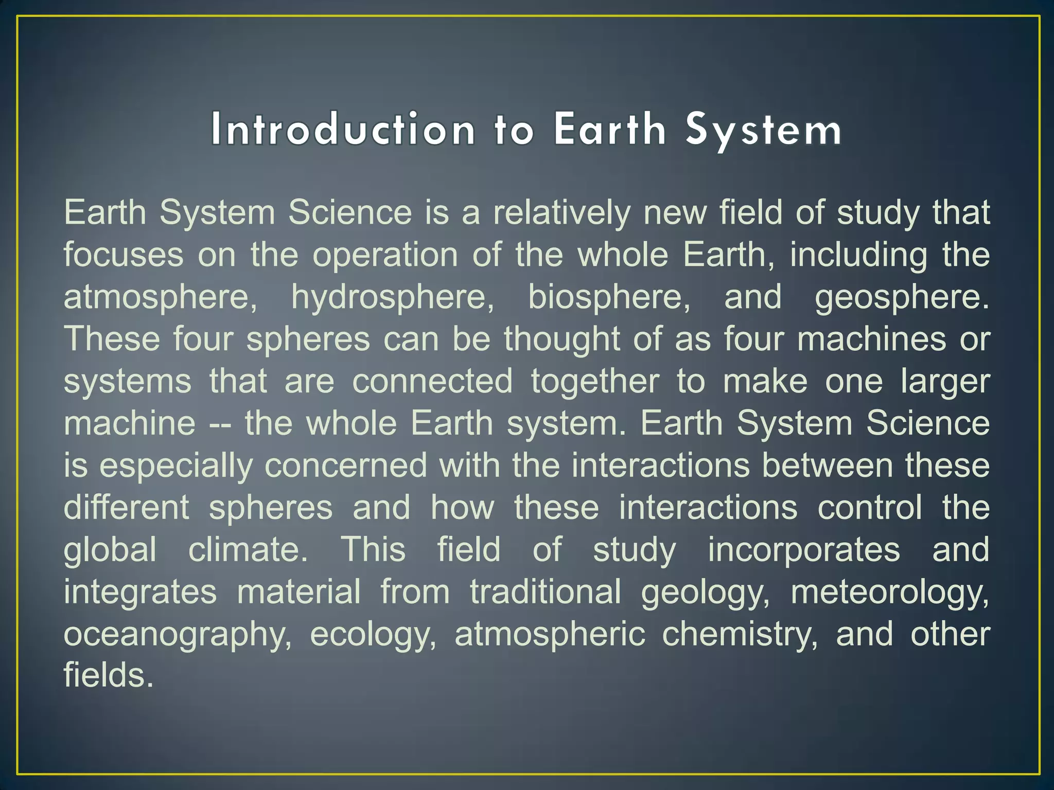 Introduction to earth system | PDF
