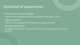 Introduction to easements property act 1872 | PPTX