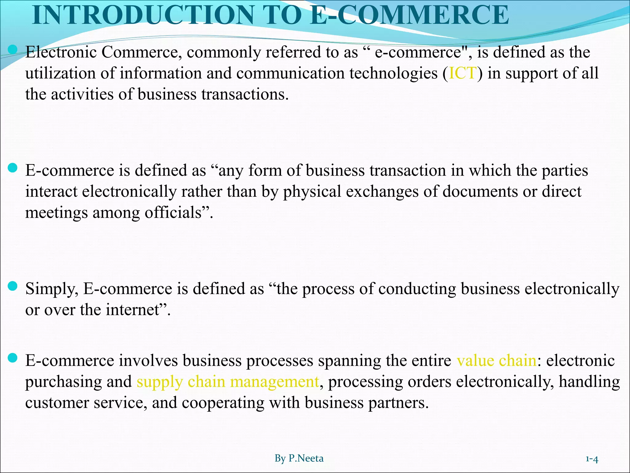 Introduction to electronic commerce full | PPT