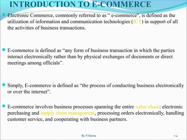 Introduction to electronic commerce full | PPT