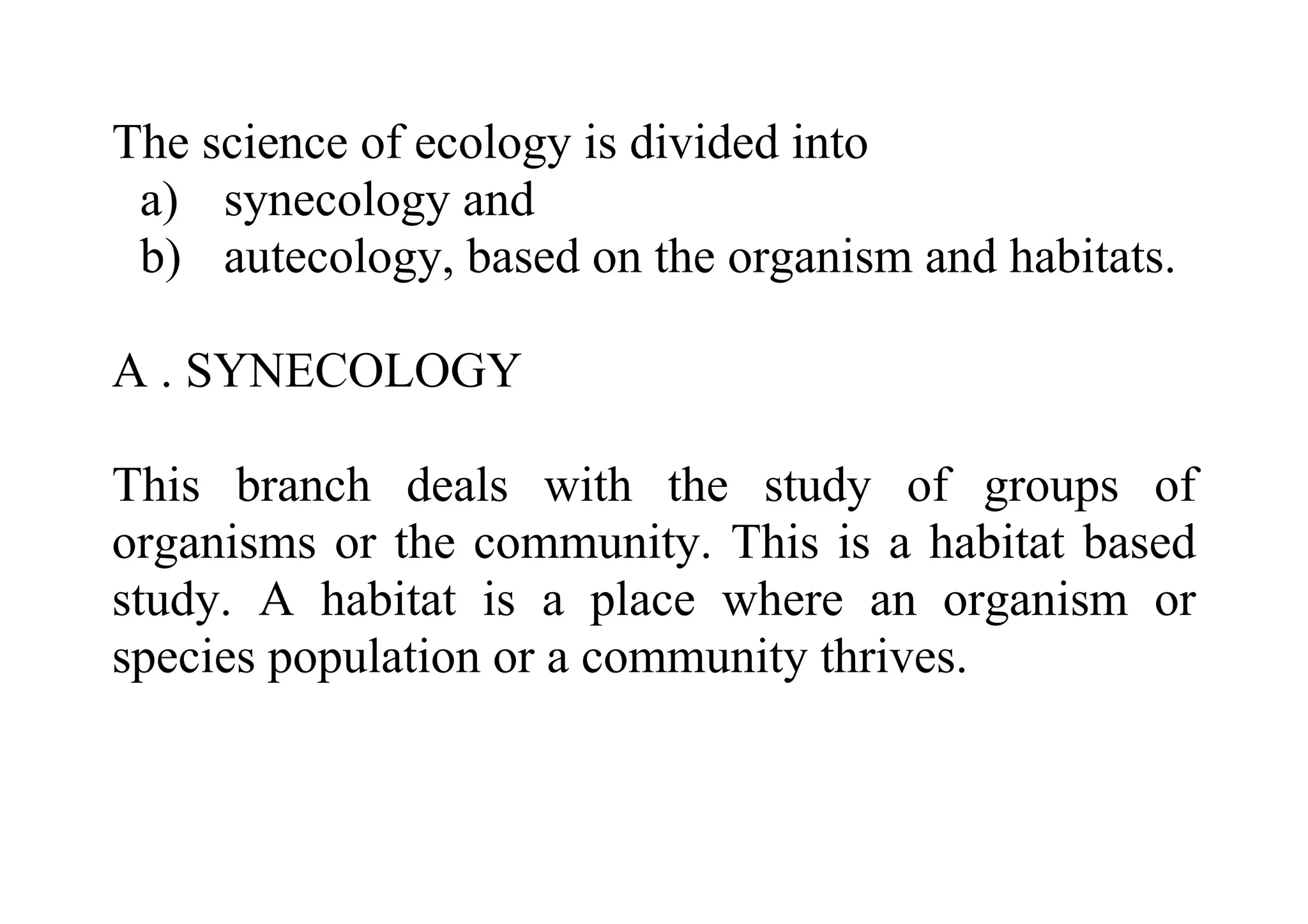 Introduction to ecology | PDF