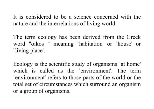 Introduction to ecology | PDF | Science