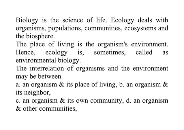 Introduction to ecology | PDF | Science